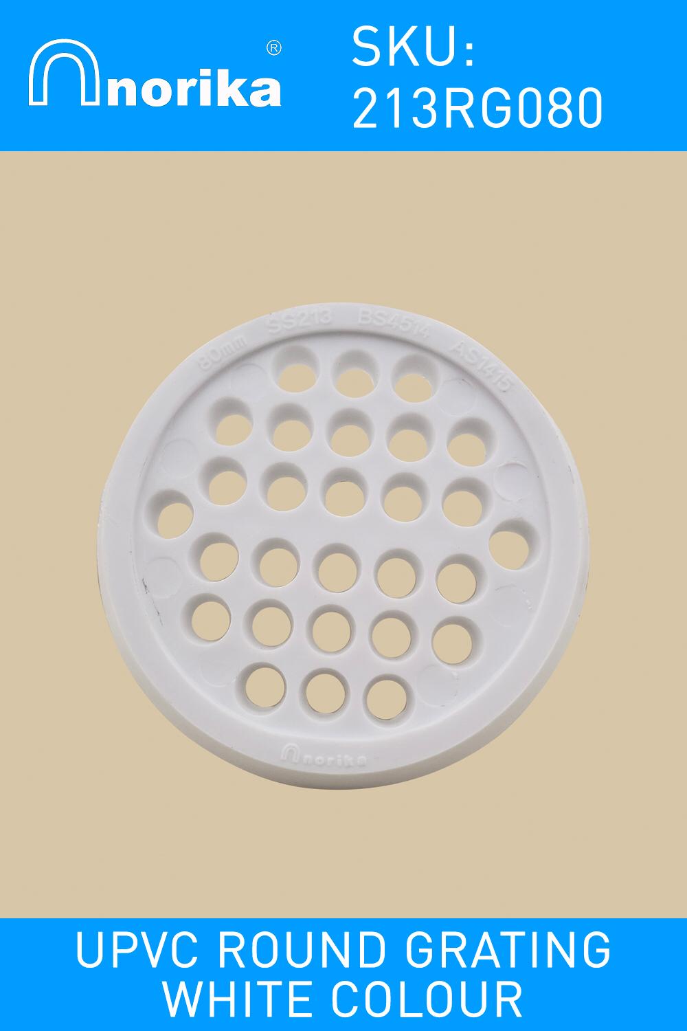"NORIKA®" UPVC White Round Floor Drain Trap Bathroom Toilet Grating ...