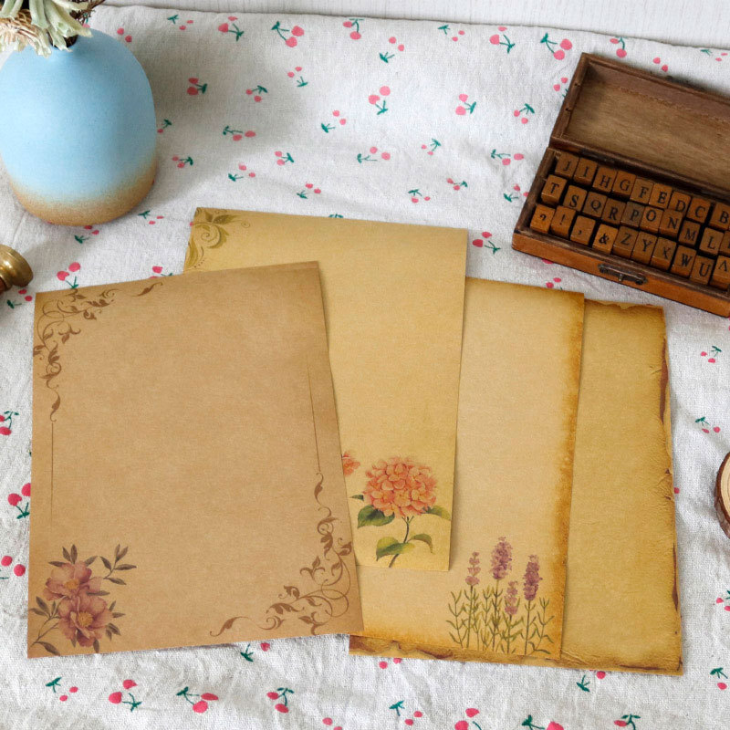 16pcs Vintage Writing Paper Old Parchment Design Kraft Paper for ...