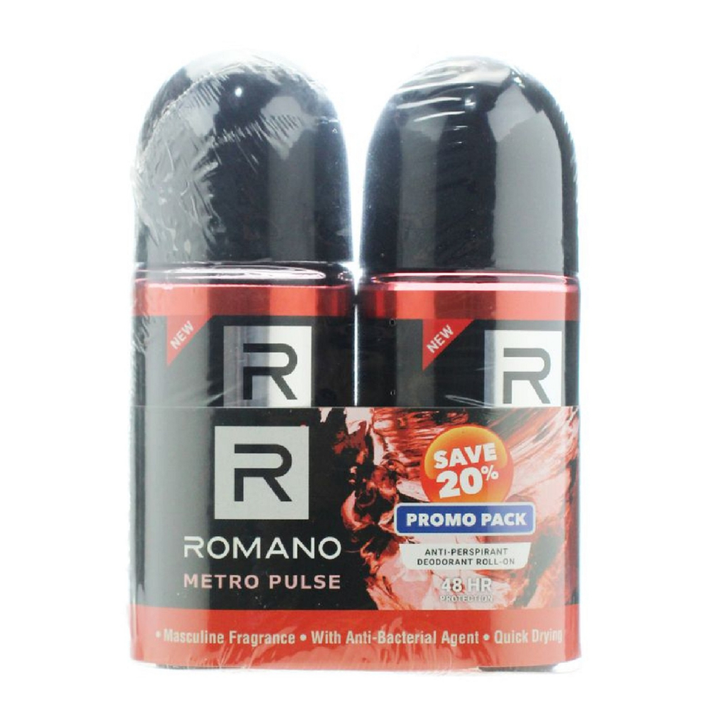 Romano Deo Roll On Twin Pack Men Metro Pulse 50ml | Lazada