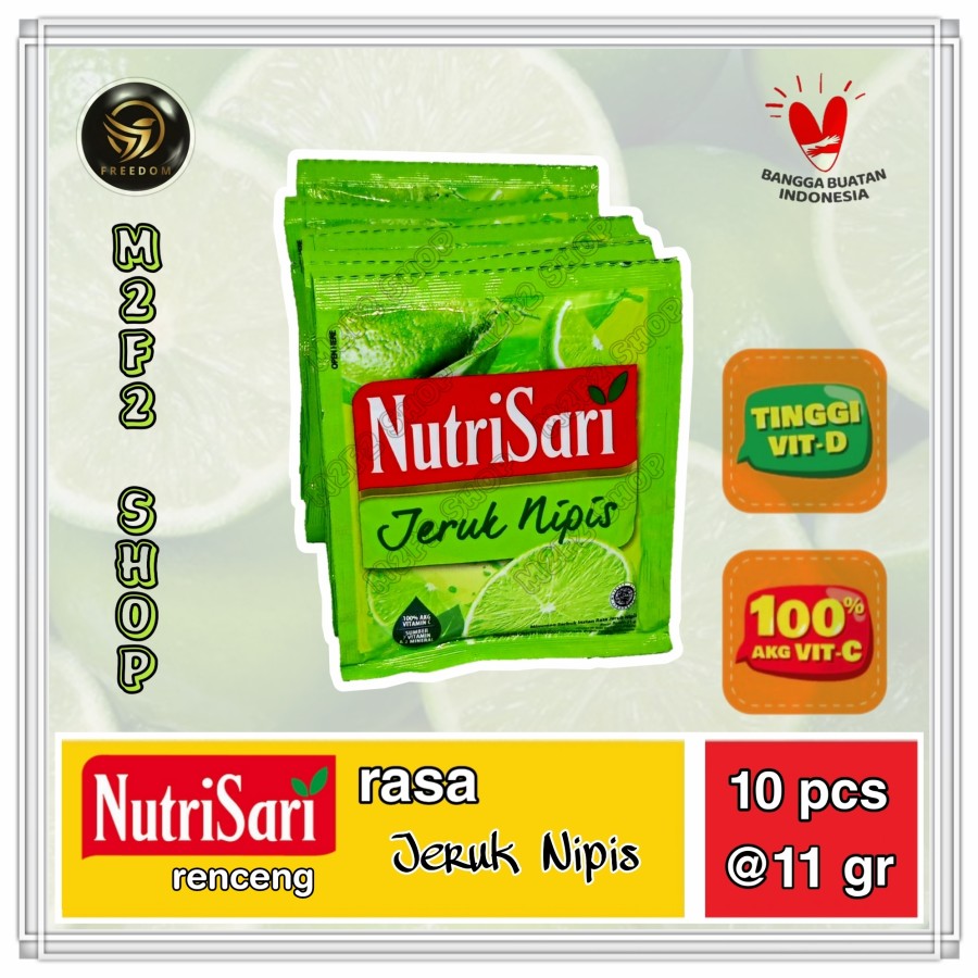 NutriSari Minuman Serbuk | Rasa Jeruk Nipis Sachet - 11 gr (Kemasan ...