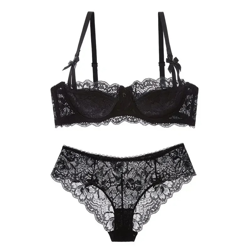 Valentine's Lingerie Set | Heart-Shaped Bralette with Bows | Breathable ...