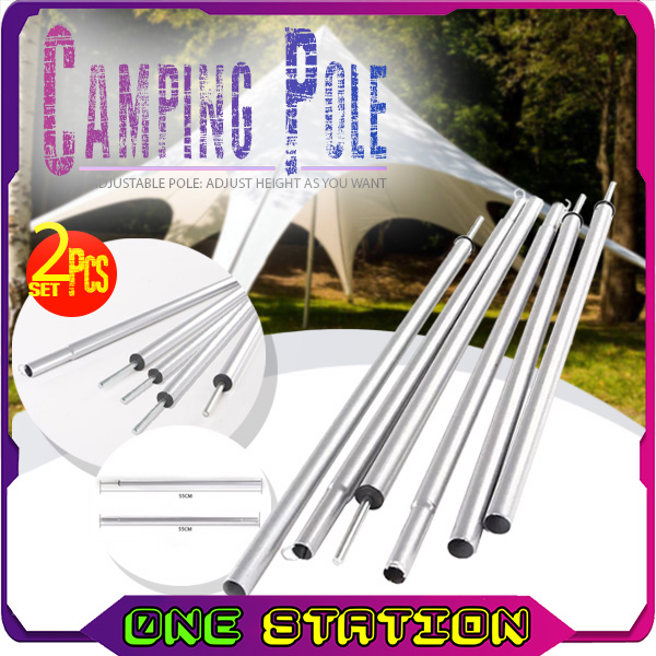 2PCS Set Pole Tall Support Pole Outdoor Camp Canopy Sun Shelter Awning ...