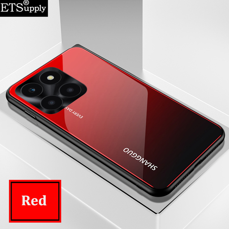 Phone case For Honor X6B 4G Gradient Mirror Tempered Glass Protector ...