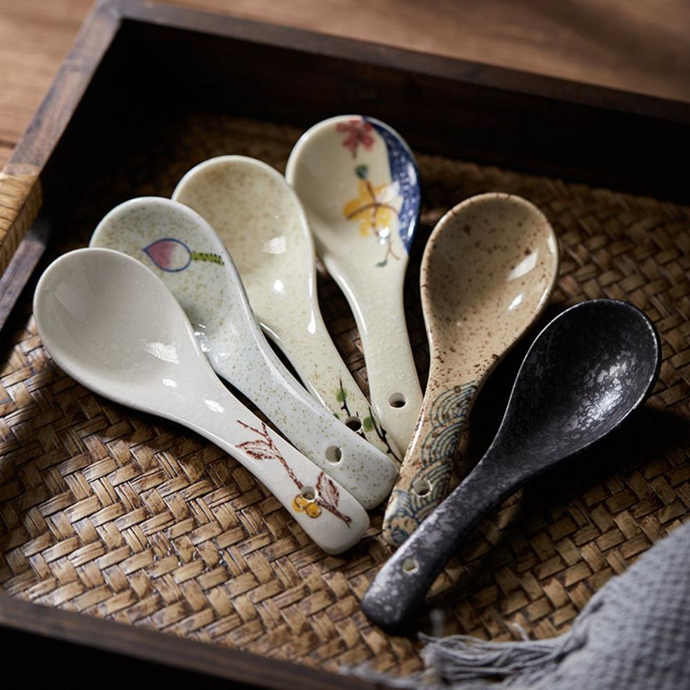 Baby Adults Japanese Style Eating Dinnerware Mixing Spoons Kitchen ...