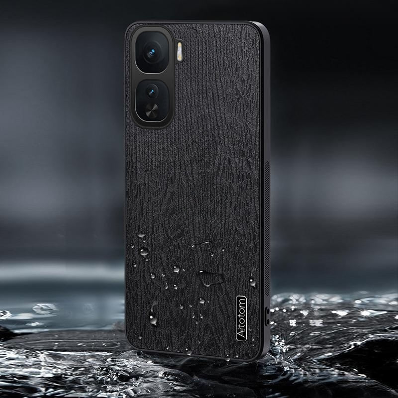 For Vivo iqoo NEO 10 Pro Case Wood Texture Canvas Hrad Shockproof For ...
