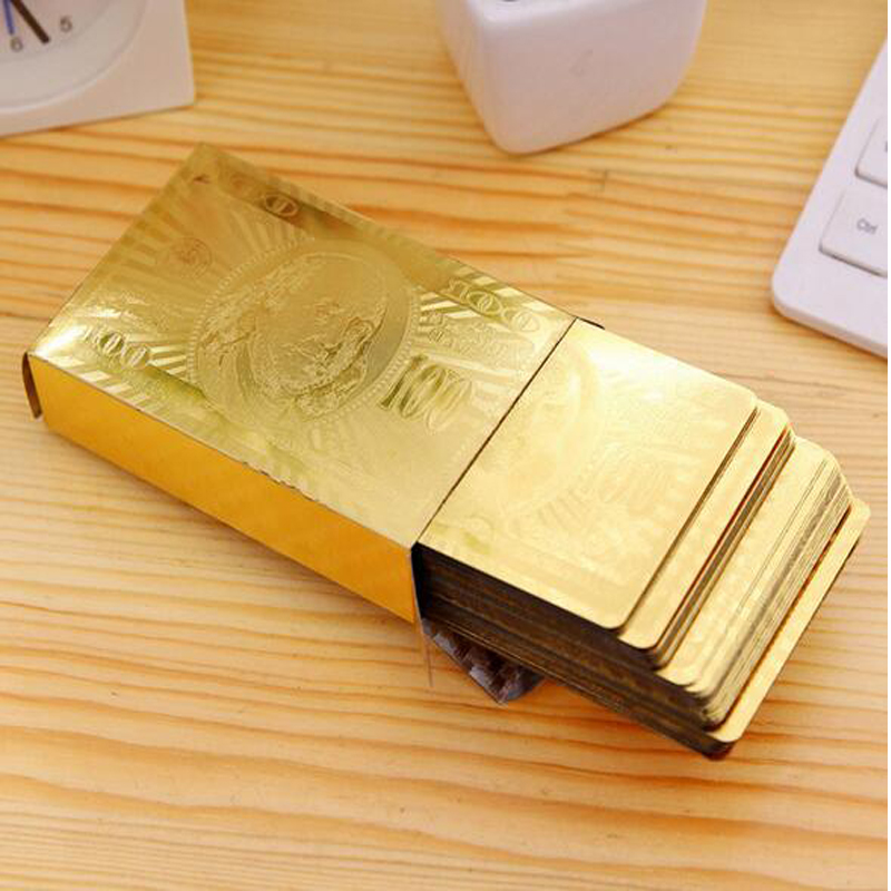 【The Timber Loft】Gold Foil Cards Waterproof Gilt Cards Texas Poker Gold ...