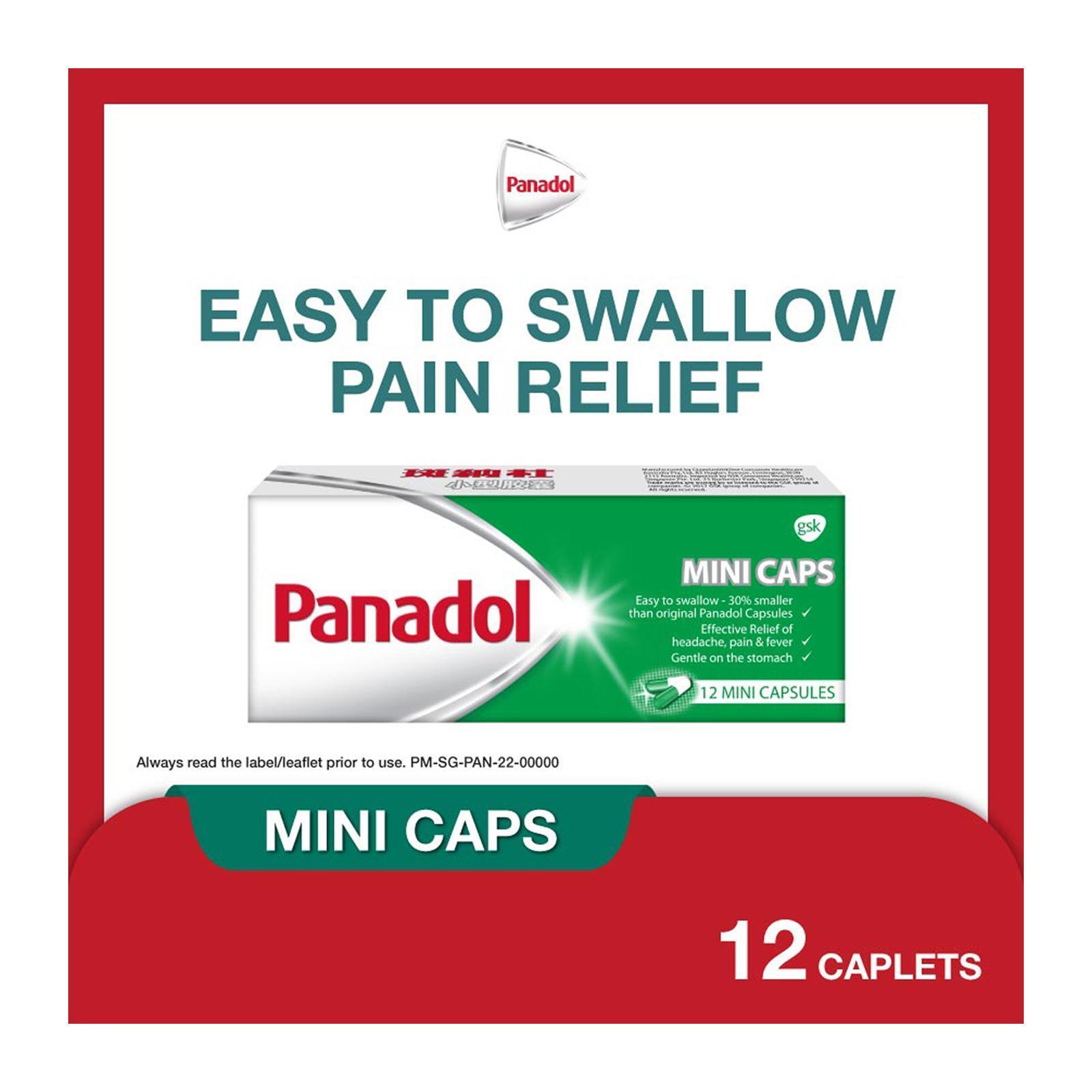 Panadol Mini Caps Relief Of Pain Headache Muscular Aches Osteoarthritic ...