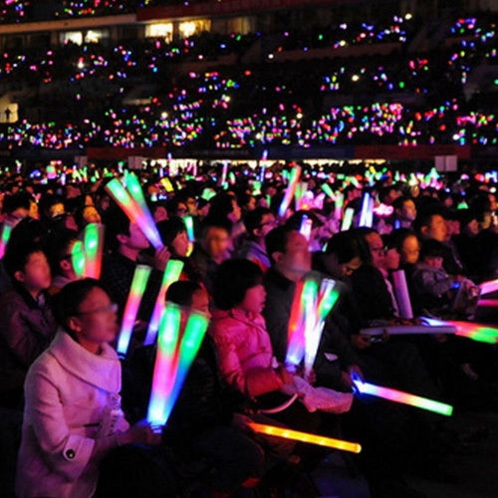 -Up Foam Sticks Led Soft Batons Rally Rave Glow Wands Multicolor Cheer ...