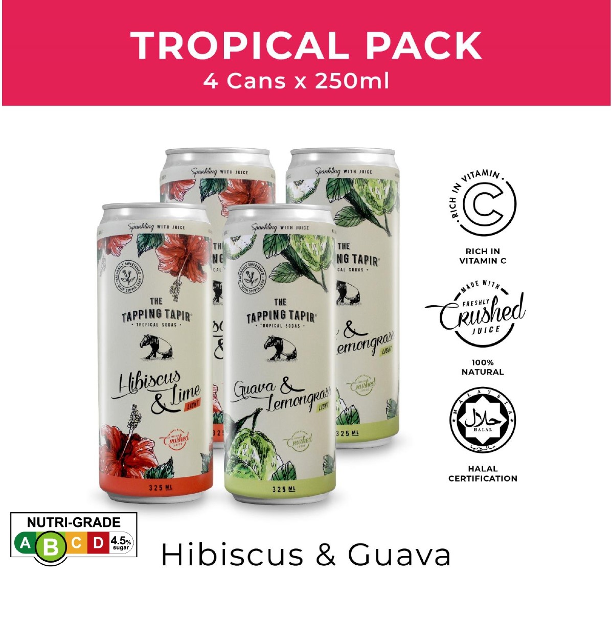 The Tapping Tapir Light Carbonated Soda Fruit Juice Drink Less Sugar ...