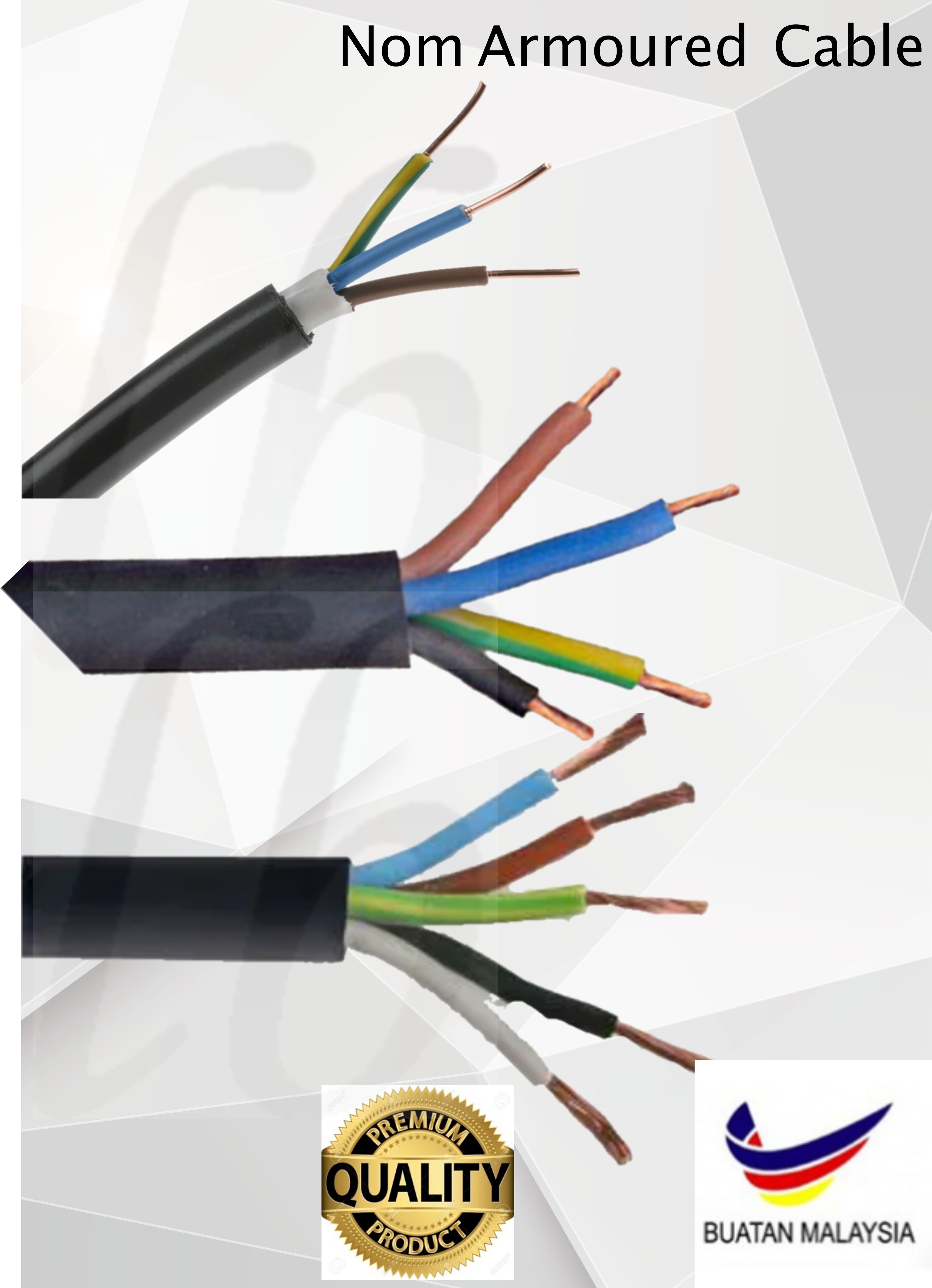 1.5mm 2 Core/ 5Core/ 7 Core Non Armoured Cable / auto gate cable 100% ...