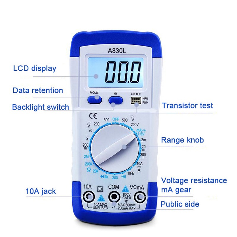 【Discount offer】Professional Digital Multimeter Tester LCD Digital ...