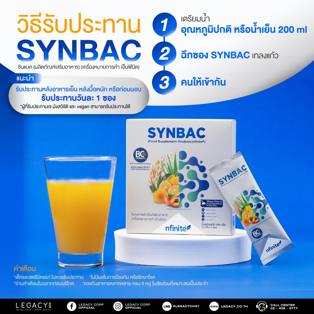 Lagacy เลกาซี่ SYNBAC BC30 Probiotic (ซินแบค)มาเติม เชื้อจุลินทรีย์ชนิด ...