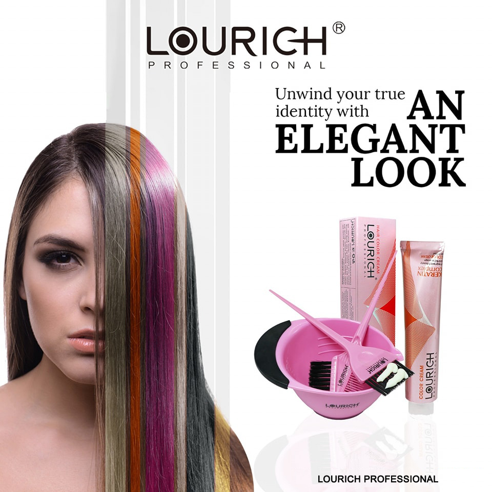 Lourich Professional Keratin Complex Hair Dye Color Cream - 0.88 Blue ...