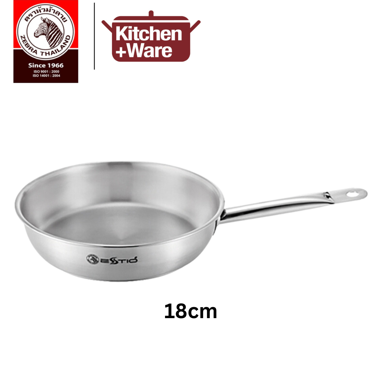 Zebra Estio Pro Stainless Steel Frying Pan [18cm/24cm] / 3 Ply Base ...