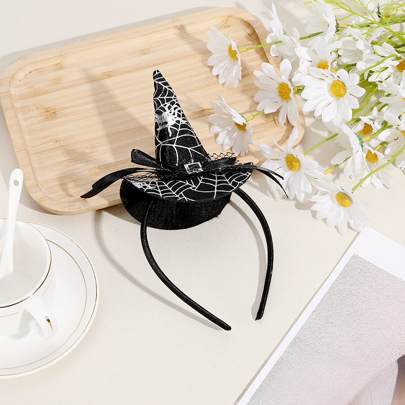 SF Halloween Devil Horn Headband Cosplay Black Ghost Hair Hoop Black ...