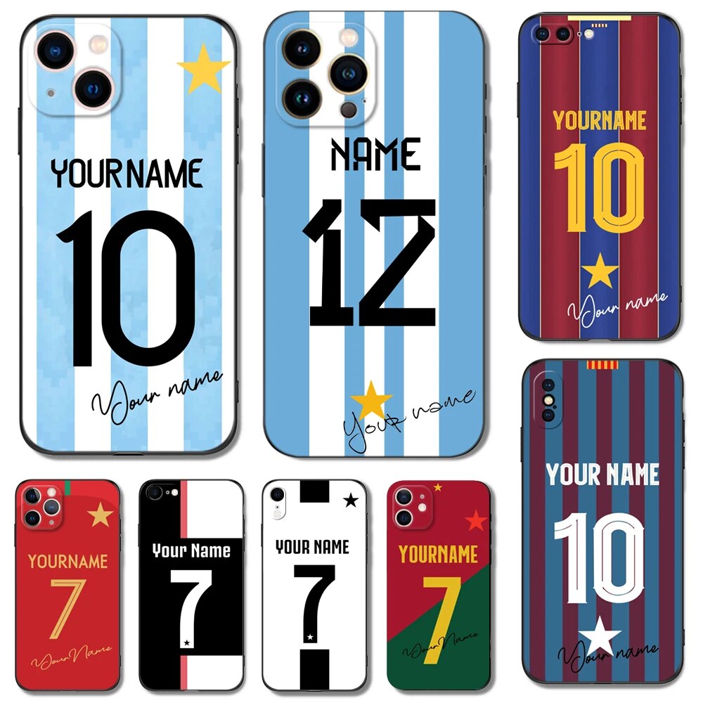 phone case DIY your football team number name for iphone 14 6 6s 7 8 ...