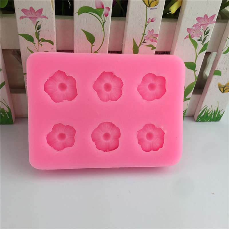 1Pc Six-Hole Small Flower Daisy Blossom Silicone Mold DIY Chocolate ...