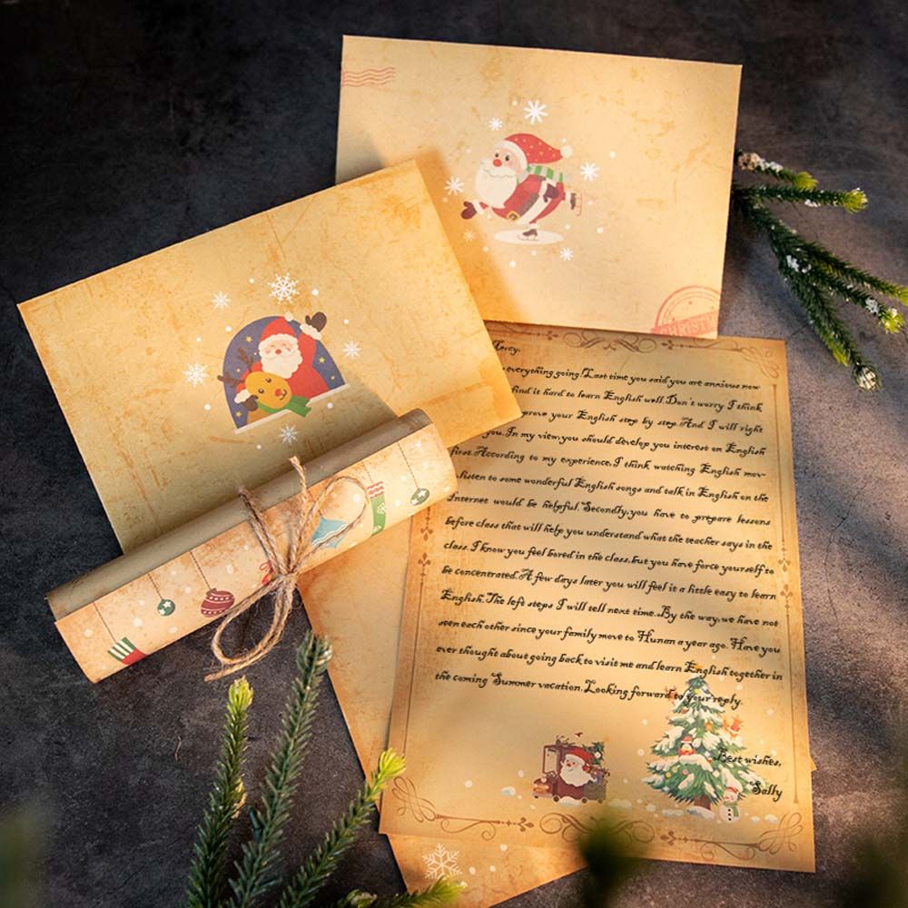 Vintage DIY Invitation Snowman Santa Claus Gift Christmas Envelopes ...