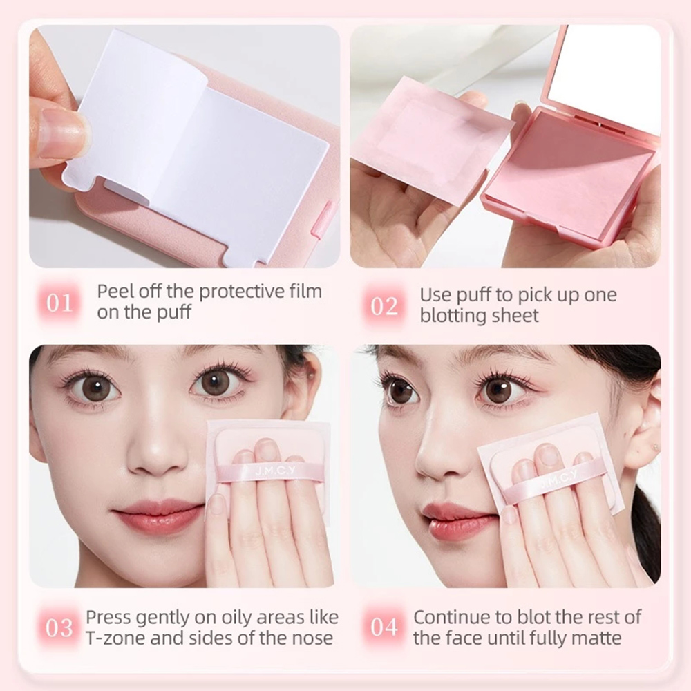 Long-Lasting With Puff Oil Control Blotting Paper Compact With Mirror ...