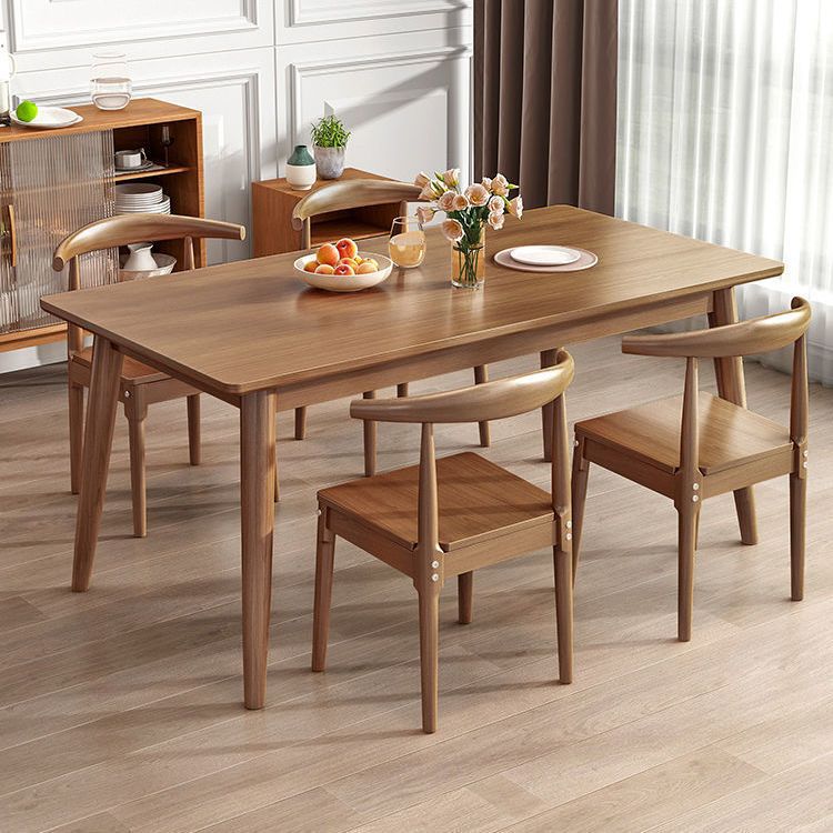 All solid wood dining table for home small apartment simple modern oak ...