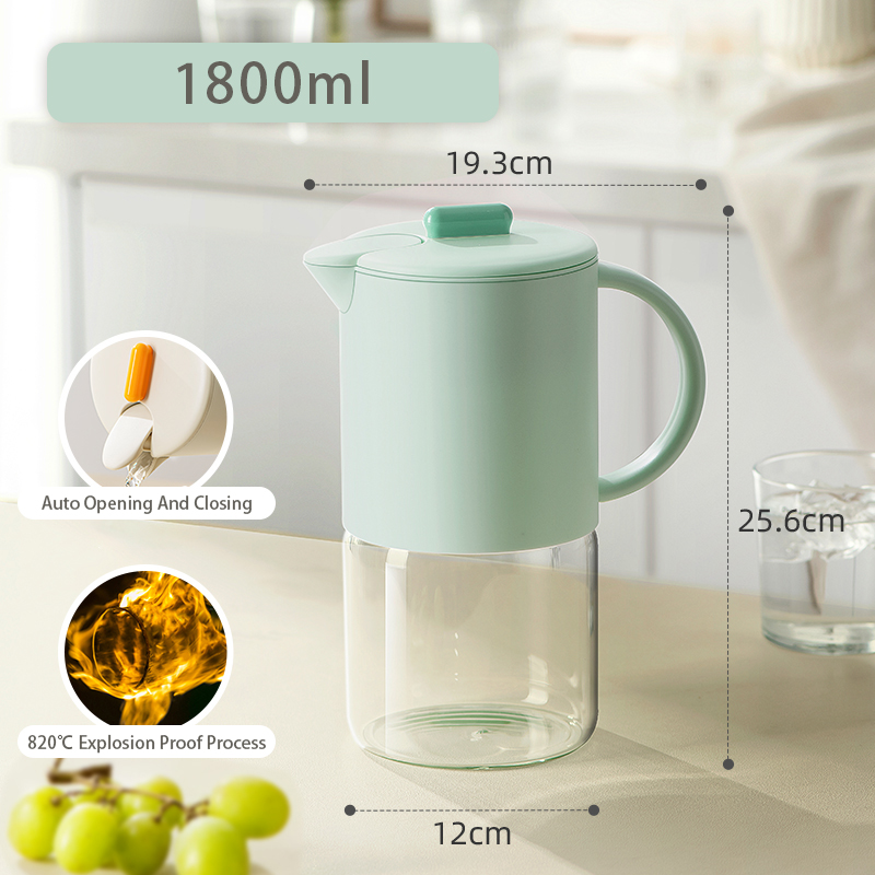 Vision 1.8L Nordic Style High Borosilicate Glass Cold Water Jug Clear ...