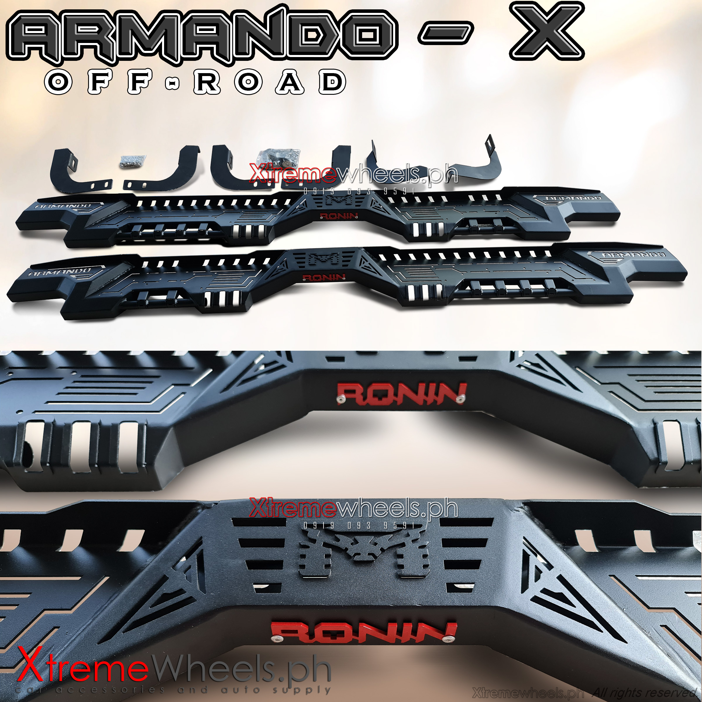 Mitsubishi Strada 2015-2023 Ronin Hard Steel Side Stepboard / Step ...
