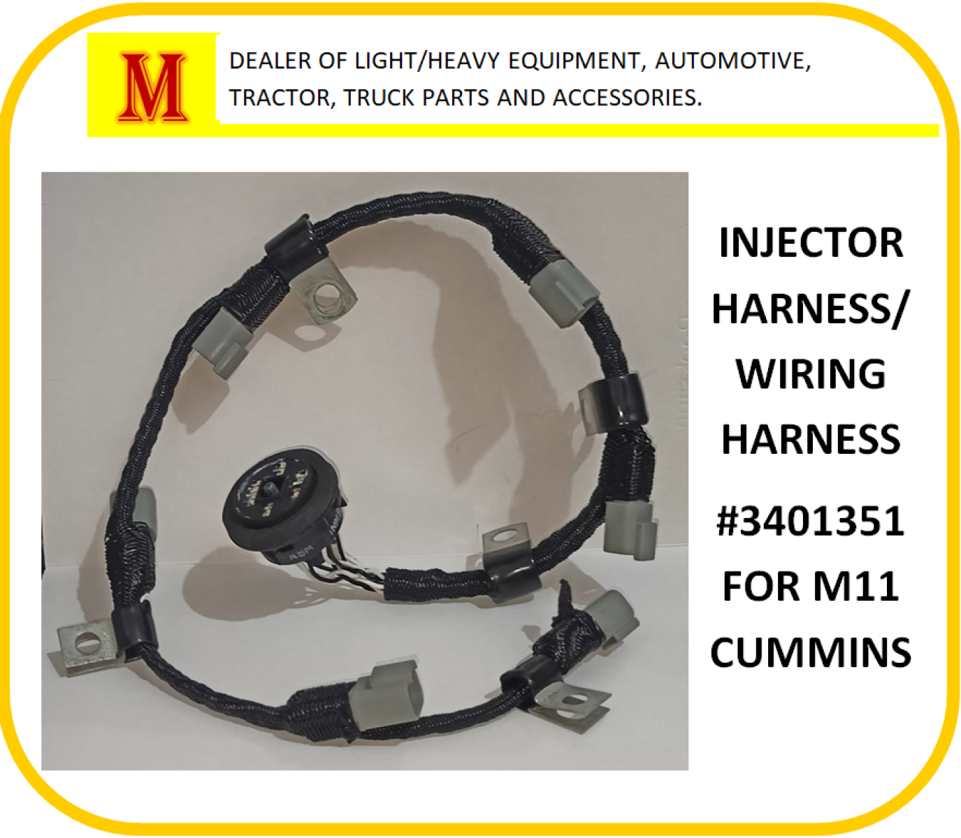 INJECTOR HARNESS OR WIRING HARNESS FOR M11 CUMMINS # 3401351 GENUINE ...