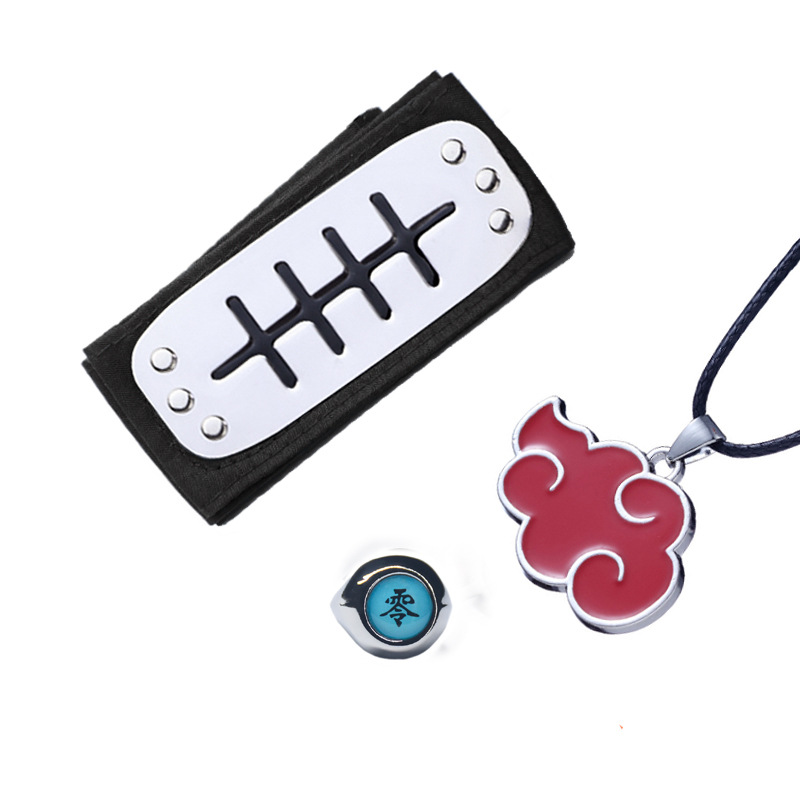 Anime Cosplay Itachi Headband Ring Necklace 3 Pieces Accessories ...