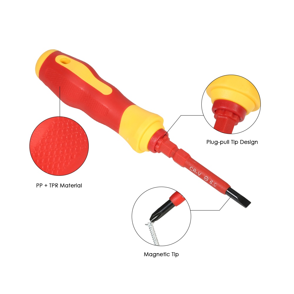 【NovaLink】KKmoon 13 Pcs VDE Insulated Screwdriver Set CR-V Voltage 1000V Magnetic Phillips ...