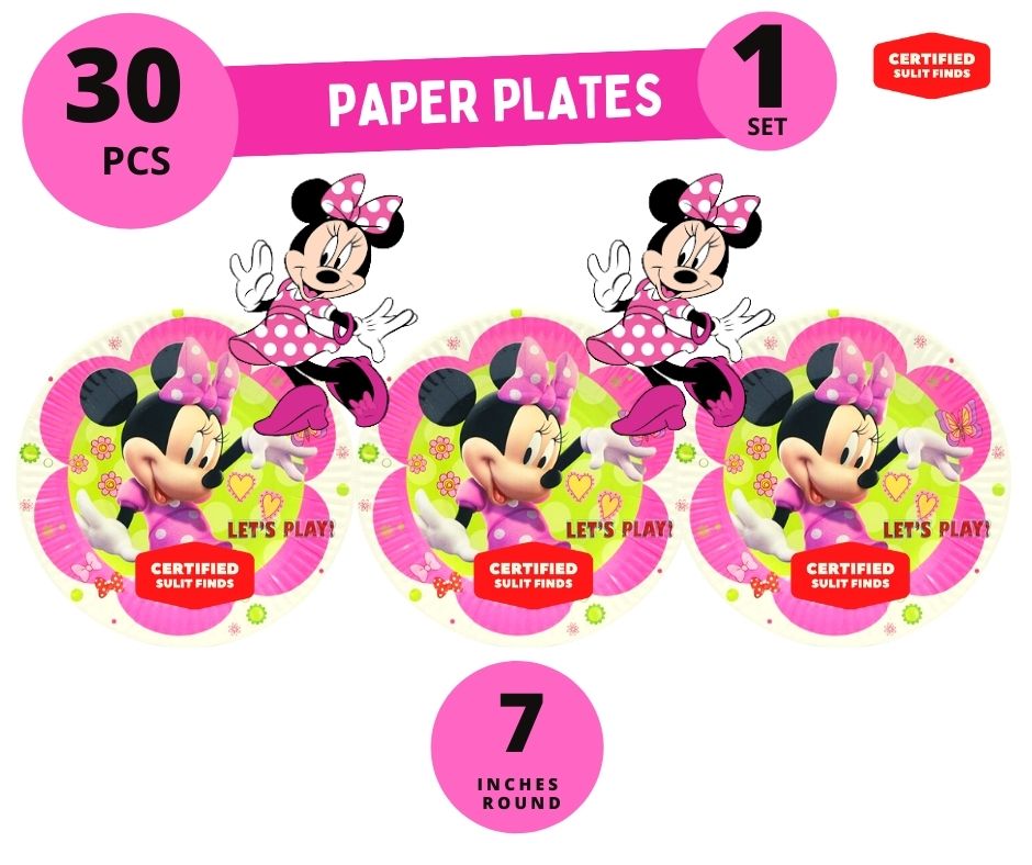 Minnie Mouse Paper Plates Party Decoration Minnie Mouse Paper Plate ...