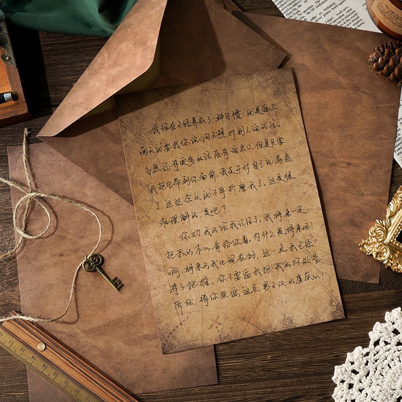 【SmartHorizon】Vintage Envelope Kraft Letter Paper Writing Paper kit A5 ...
