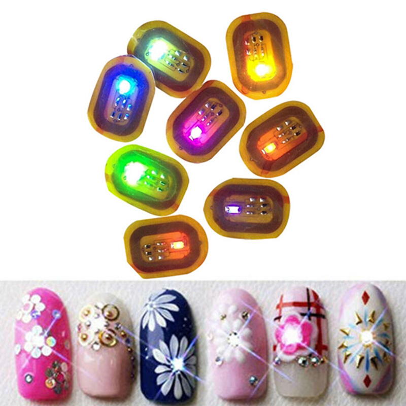 1Pcs DIY NFC Flash Nail Paste LED Bare Chip Smart Luminous Light ...