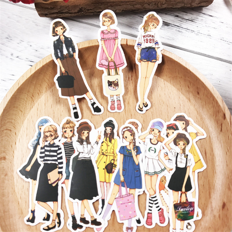 【Hottest Trends】1pack girl sticker PVC Scrapbook hand book diary ...