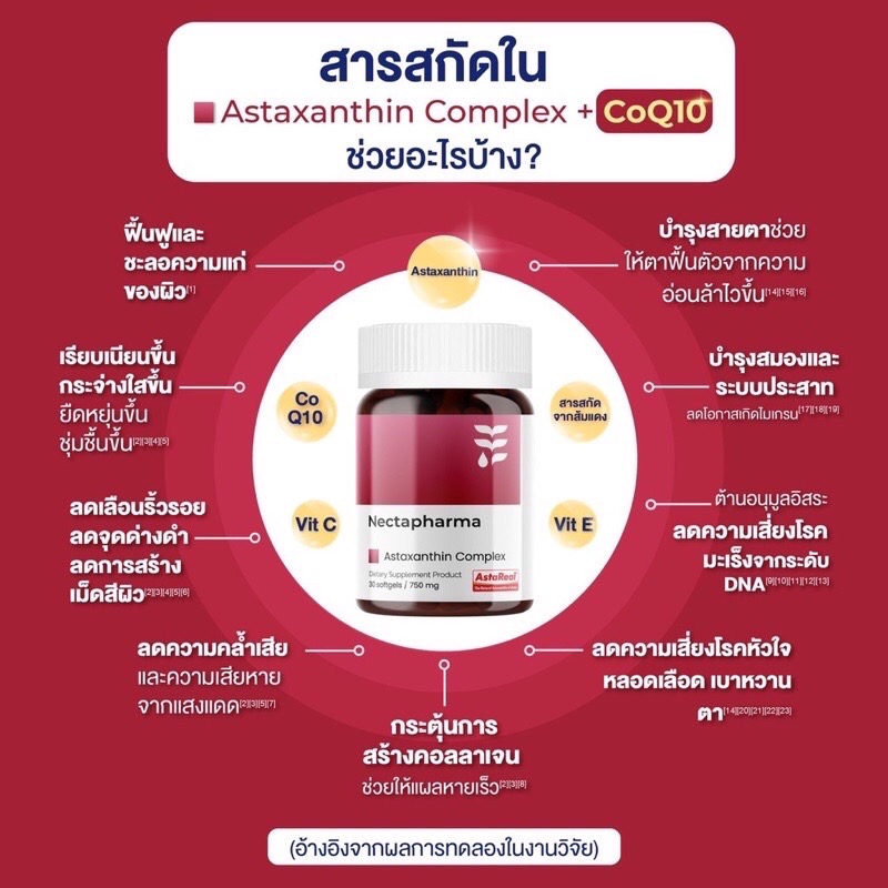 Nectapharma Astaxanthin อาหารเสริม แอสต้าแซนทิน แอสตาแซนธิน แอสต้าแซนที ...