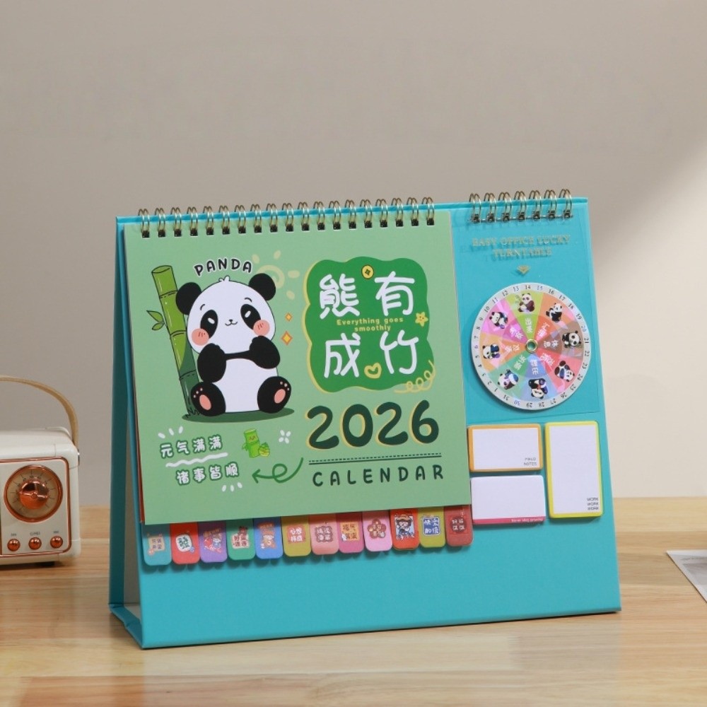 Portable Chinese New Year Style 2026 Desk Calendar Month Date Display ...