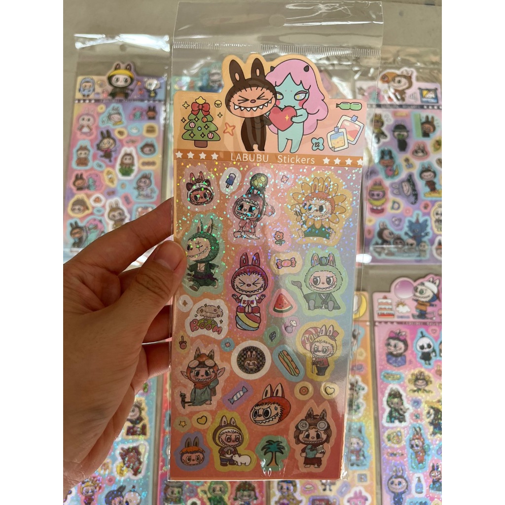 Stiker Labubu Hologram Besar Sticker Labubu Popmart | Lazada Indonesia