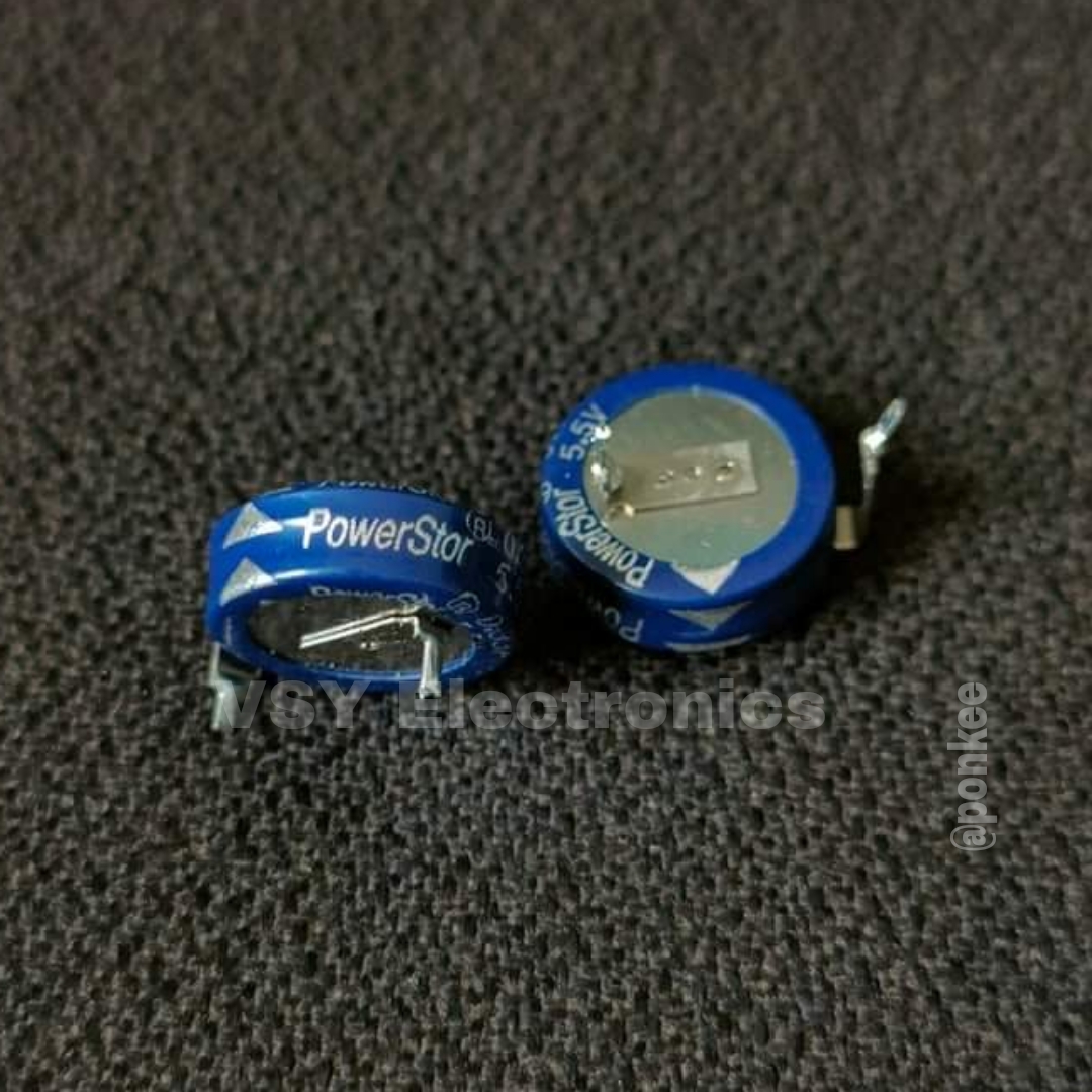 2pcs Original Powerstor Mini Super Capacitor 0.33F 5.5v dc / 0.33 Farad ...