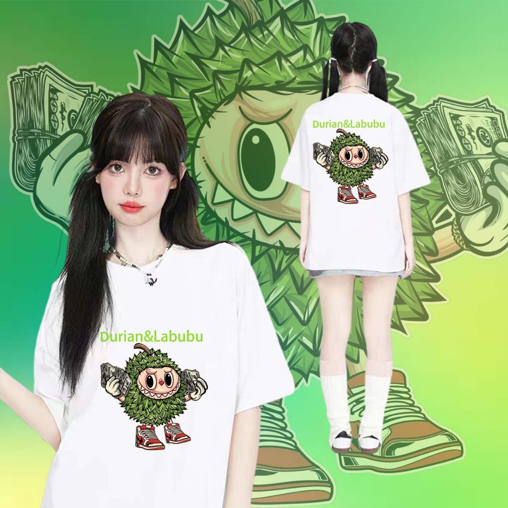 เสื้อลาบูบู้ labubu&durian Pop Mart ผ้าCotton 100% พร้อมส่ง ใส่ได้ ทั้ง ...