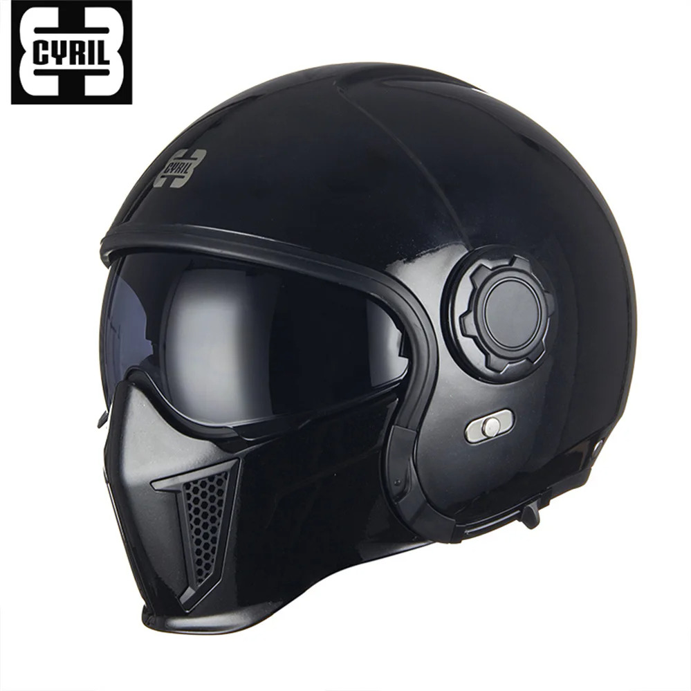 Open Motorcycle Helmet R Vintage Casco Mopeds Vespa Motorbike Jet Pilot ...