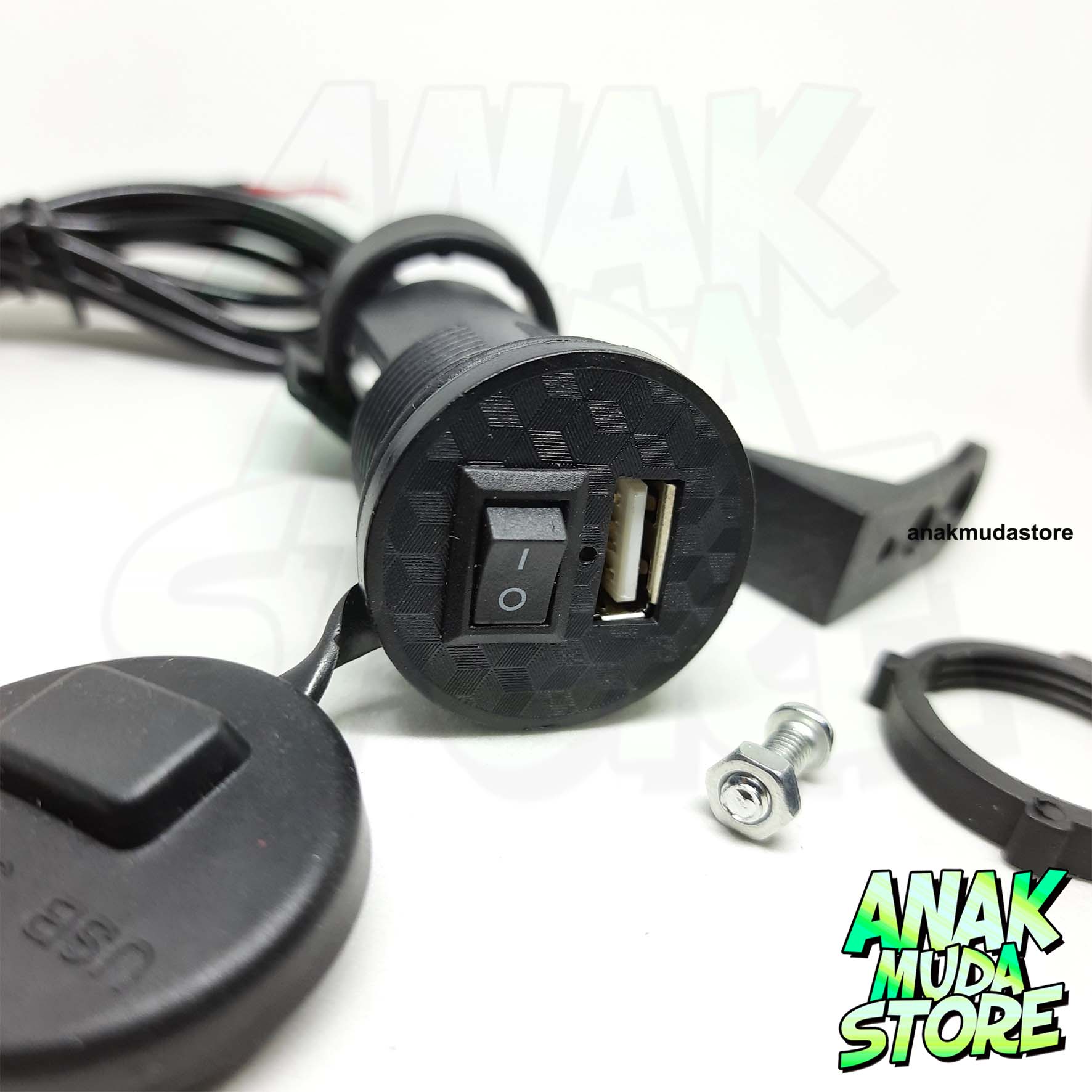 Colokan USB Charger Stang Motor 1.5 A Saklar Breket On Off Waterproof ...
