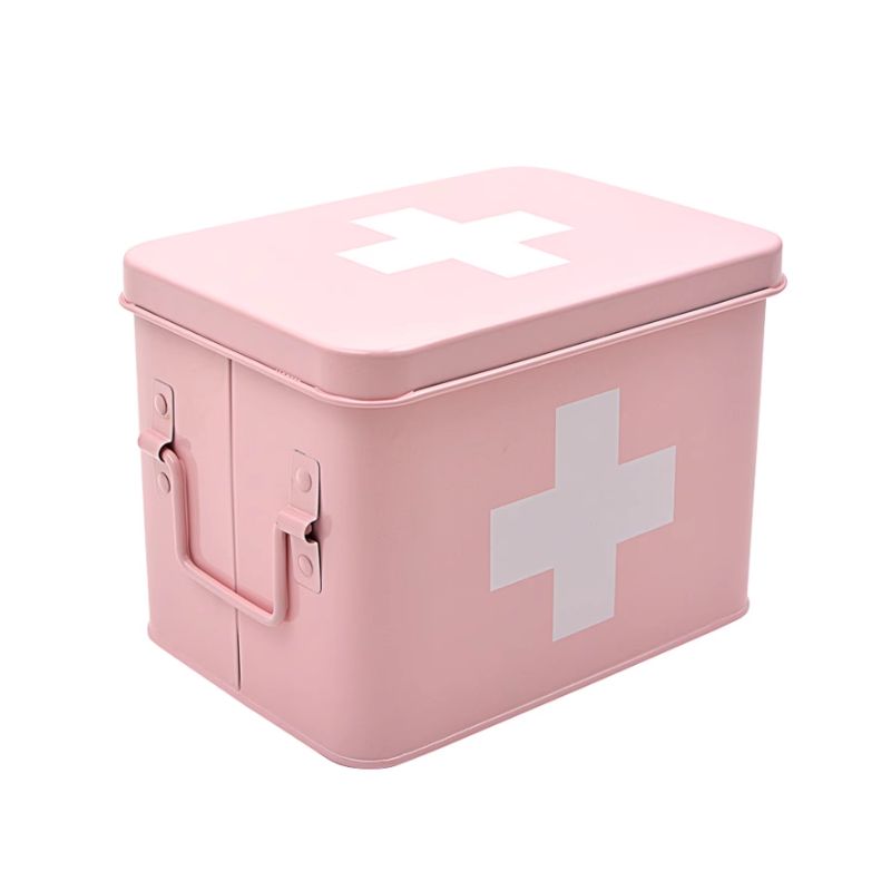 PASTEL PINK FIRST AID ENAMEL METAL BOX | Lazada Singapore