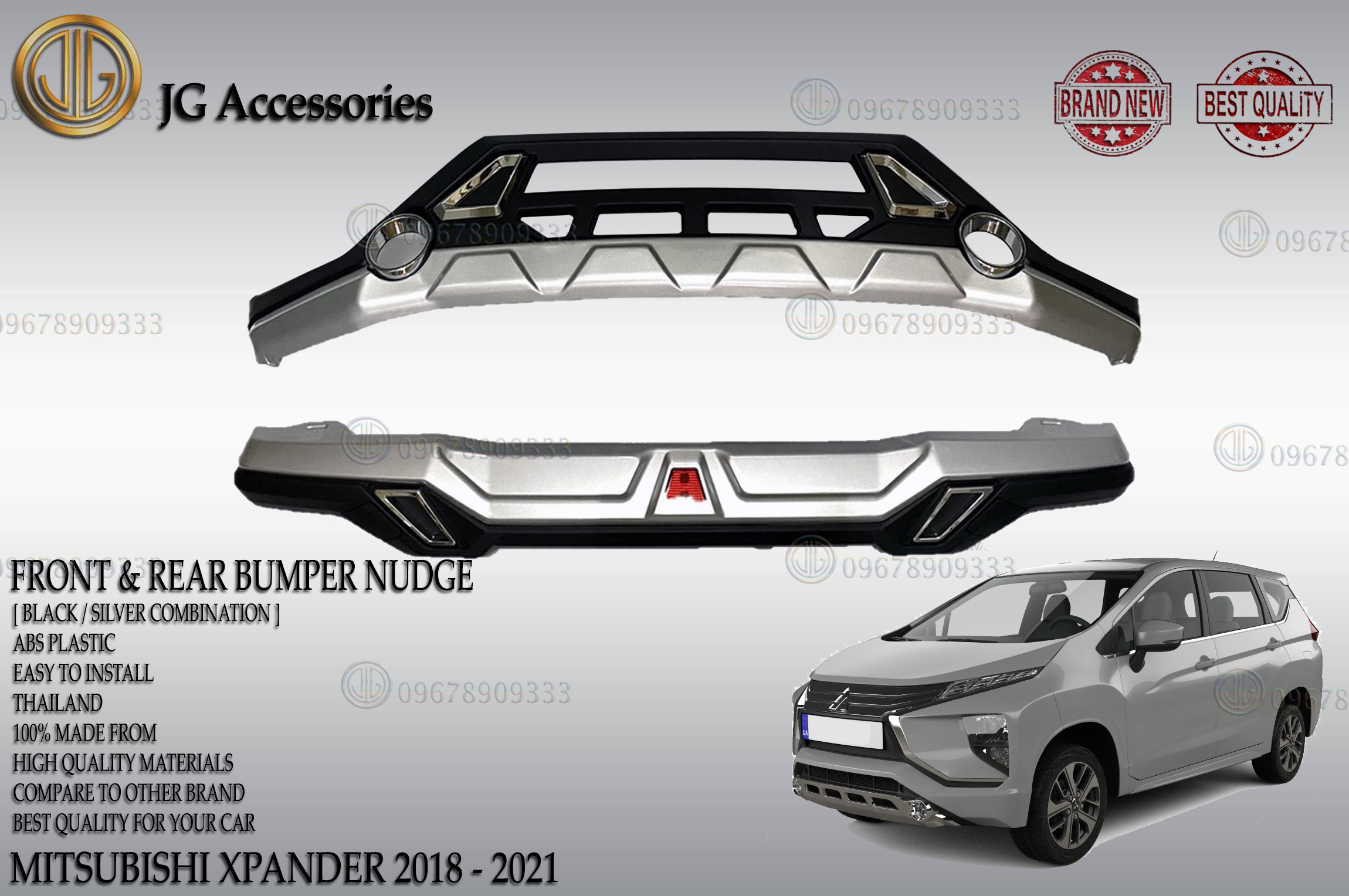 MITSUBISHI XPANDER 2018 2019 2020 2021 FRONT AND REAR BUMPER GUARD ...