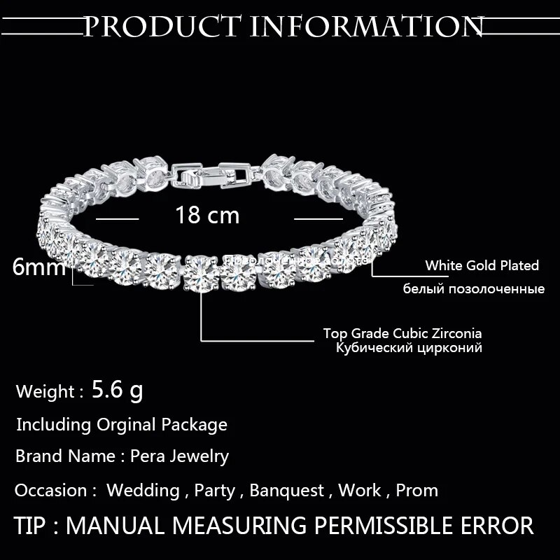 Pera Fashion Silver Color 0.5 Carat Round Olive Green CZ Crystal Tennis ...