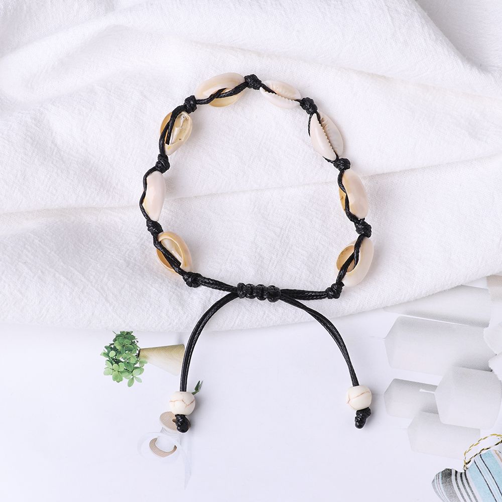 JAYQQ ร้อน ซัมเมอร์ บีช ผู้หญิง ผู้หญิง โบฮีเมียน หอยสังข์ สร้อยข้อมือเปลือกหอยธรรมชาติ Boho ...