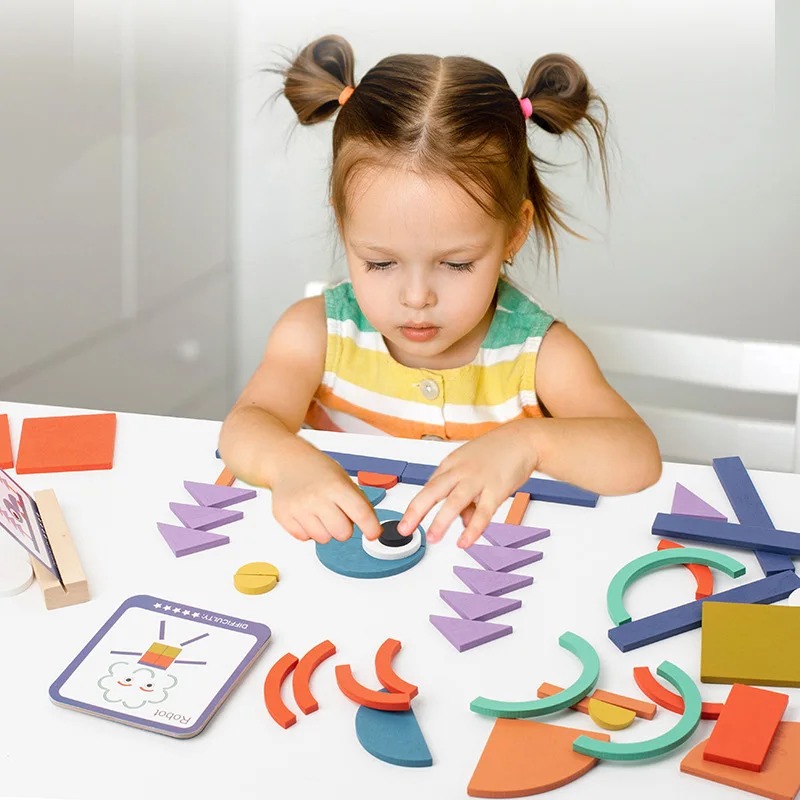 【Innovative design】Montessori Wooden Shape Puzzles for Toddlers ...