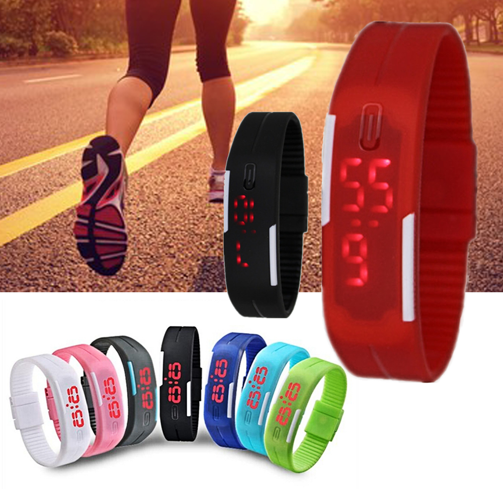 【Unique features】Men's Sports Children Watch Ultra Thin Women Silicone ...