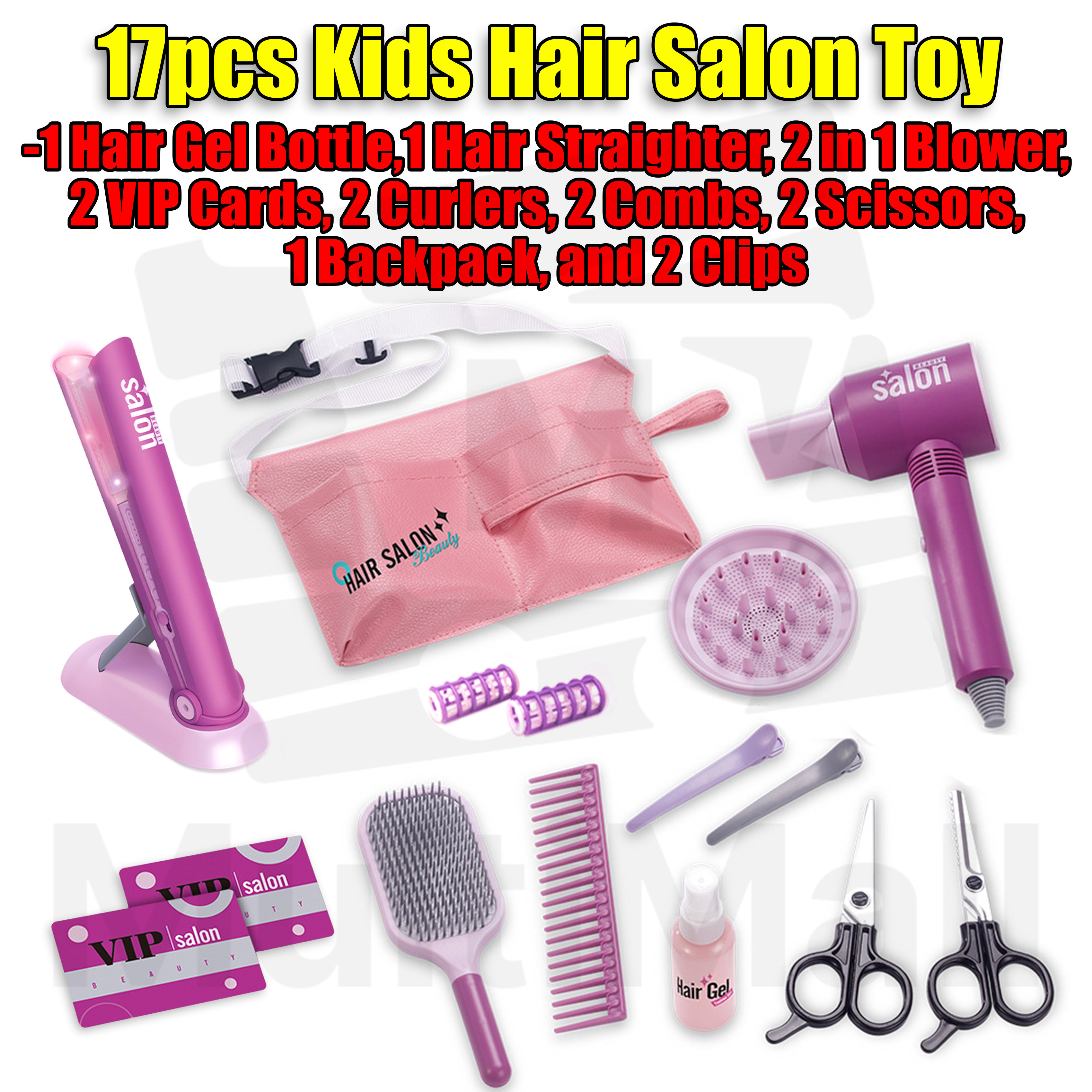 Kids Hair Salon Toy, Beauty Salon Playset for Kids Pretend Play, Hair ...