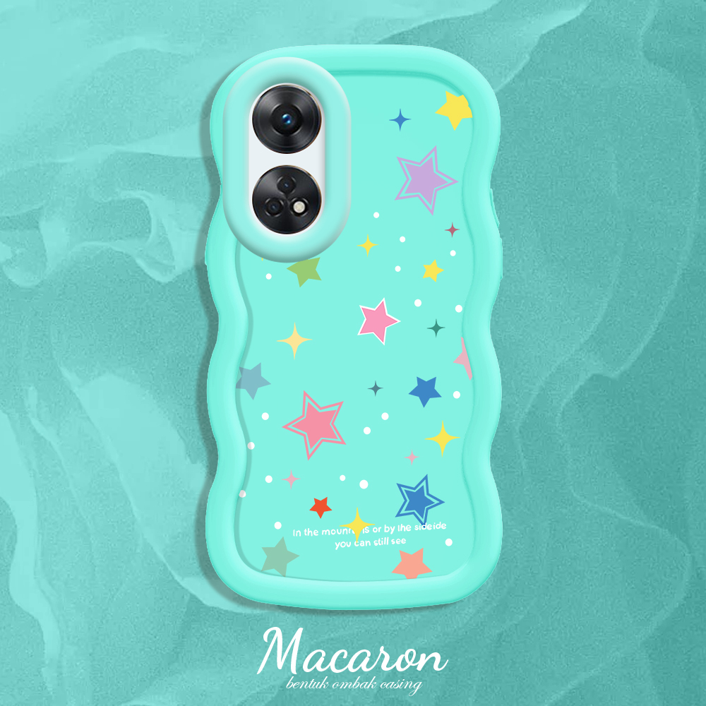 BILI for OPPO Reno8 T Back Cover Full Screen Colorful Stars Pattern ...