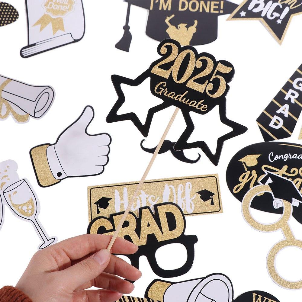 25pcs Funny Congratulation Graduation Photography Props Black Class of ...