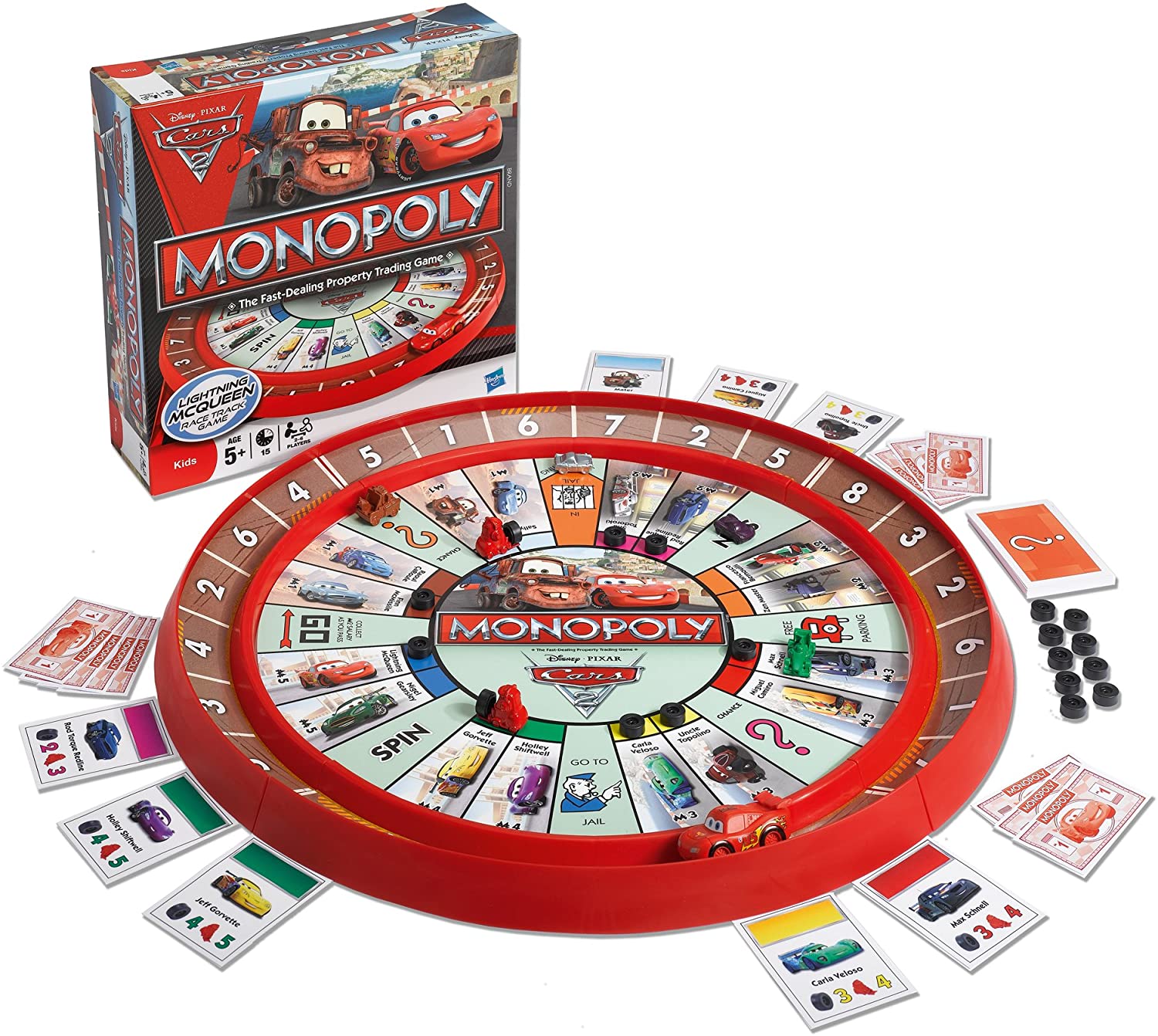 Monopoly Cars 2 Race Track Game-Lightning macqueen-kids monopoly ...